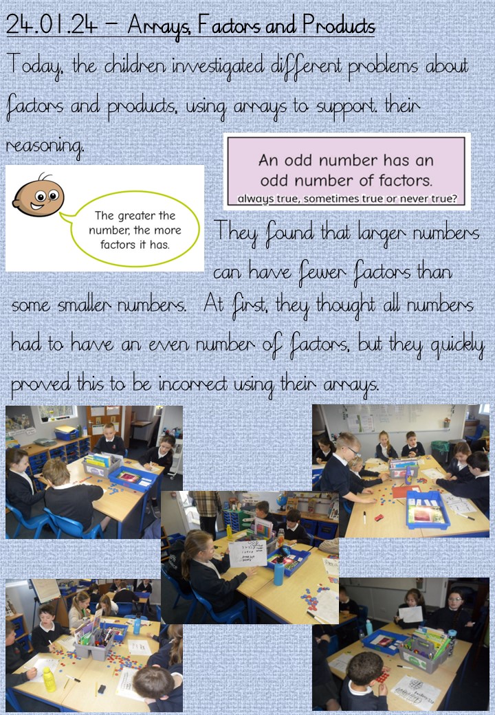 Arrays, Factors and Products – St Nicholas CE Primary Academy